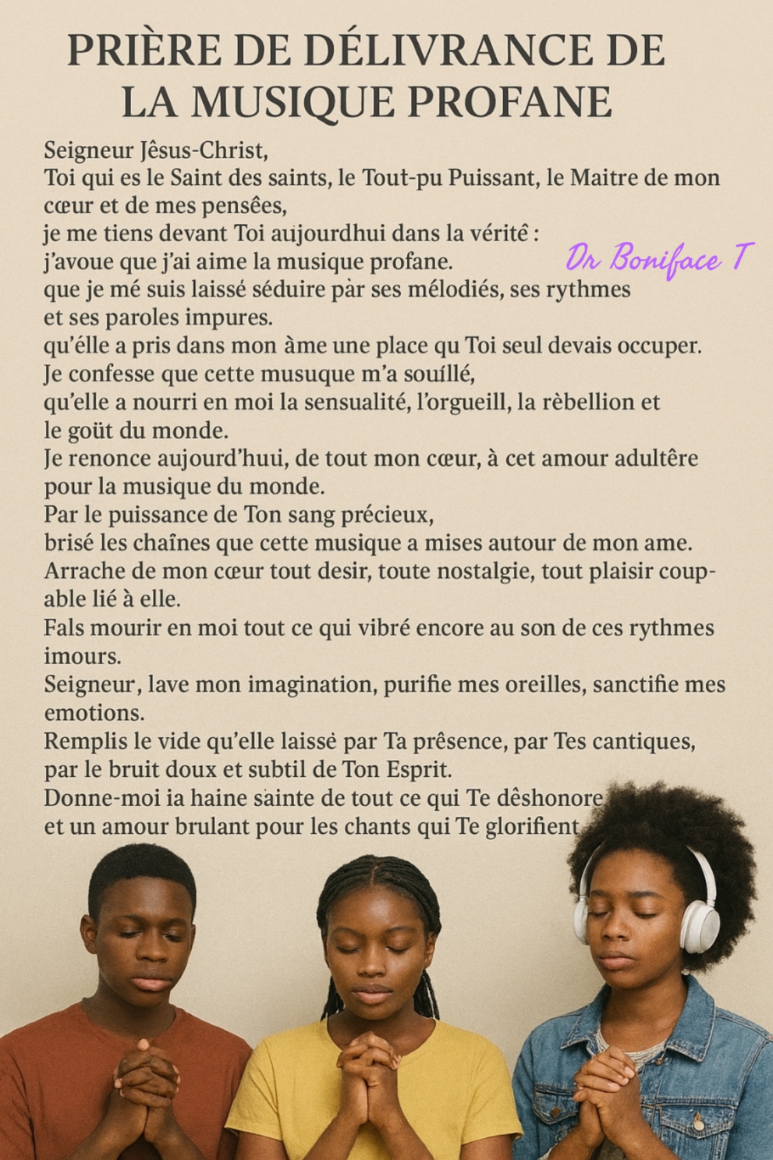 PRIÈRE DE DÉLIVRANCE DE LA MUSIQUE PROFANE - INSTITUT BIBLIQUE ET ...